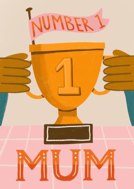 Cute Mother's Day Card - Hand Drawn - Number 1 Mum | thortful
