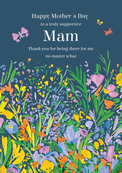 Mam classic Mother's Day card - butterflies and flowers - truly ...