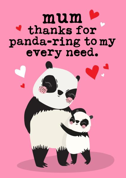 Cute Mother's Day Card - Panda Pun | thortful