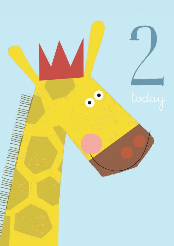Cute Birthday Card - Giraffe - 2 today | thortful
