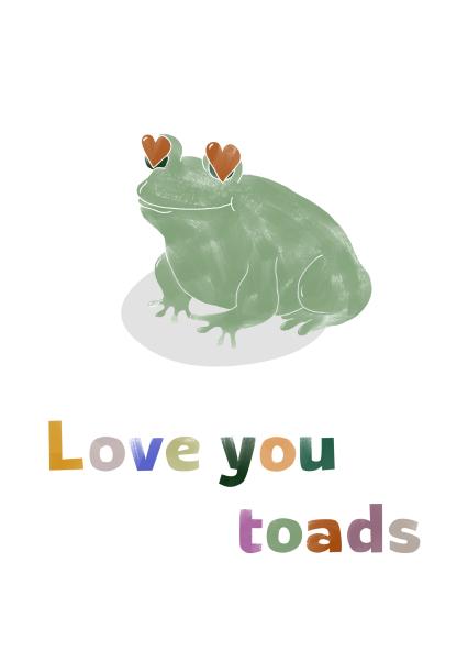 Valentine's Day – Cute Drawing – Love You Toads | thortful