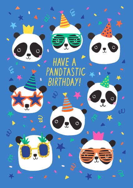 Cute Birthday Card - Panda Party - Pandtastic Birthday | thortful