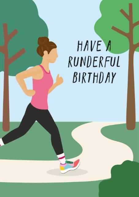Punny Birthday Card - For Her - Running | thortful