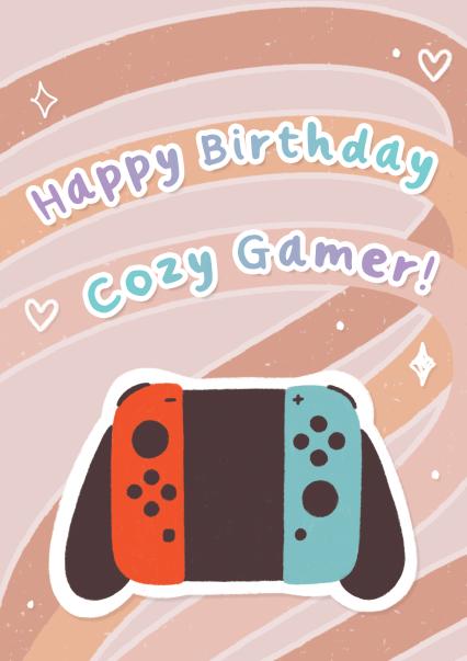 Cozy Gamer Birthday Card for Gaming Fans | thortful