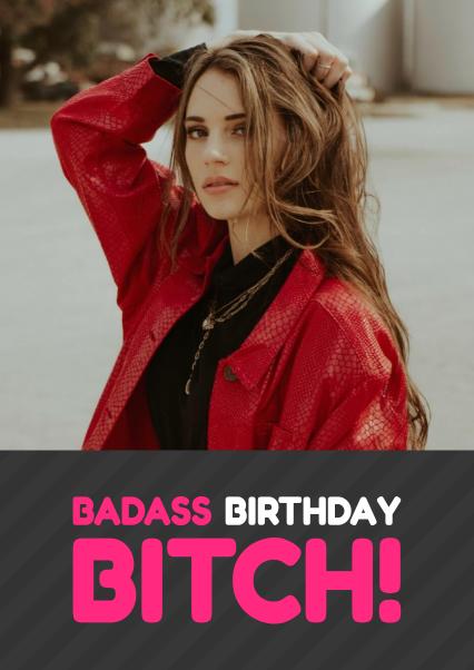 Badass Birthday Photo Card - For Her | thortful
