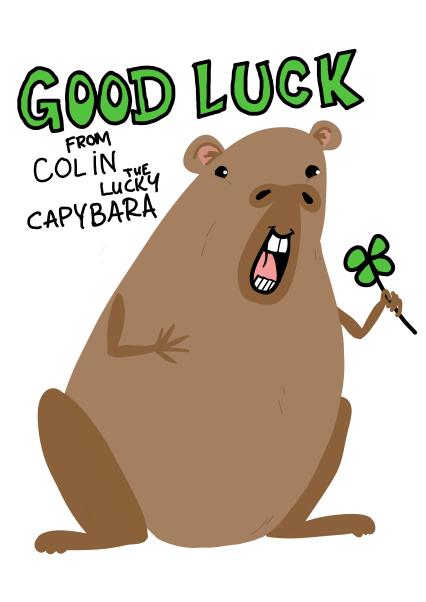 Cute Good Luck Card - Capybara | thortful