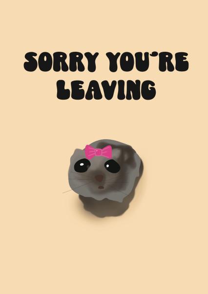 Sad Hamster meme card - for leaving work | thortful