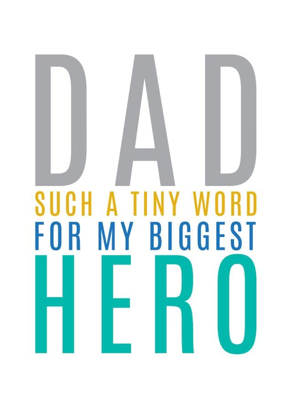Heartfelt Father's Day card - Biggest Hero | thortful