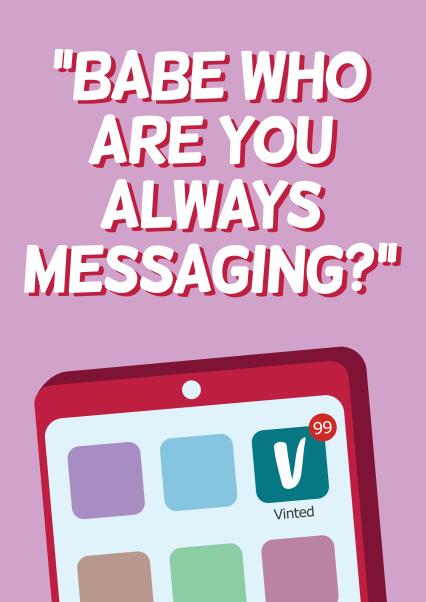 Funny Birthday card - For Your Vinted Obsessed Partner - App | thortful