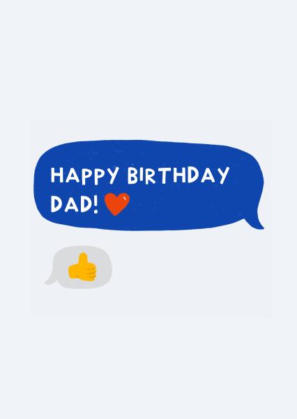 Funny Birthday Card - For Dad - Thumbs Up Text | thortful