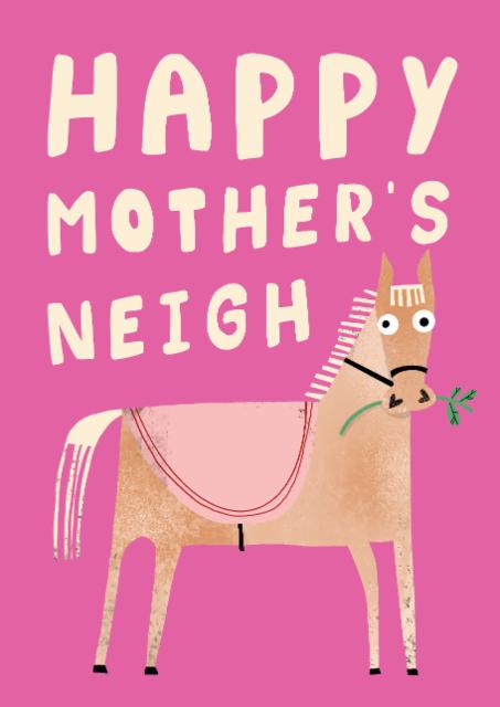 Funny Mother's Day Card - Horse Pun - Happy Mother's Neigh | thortful