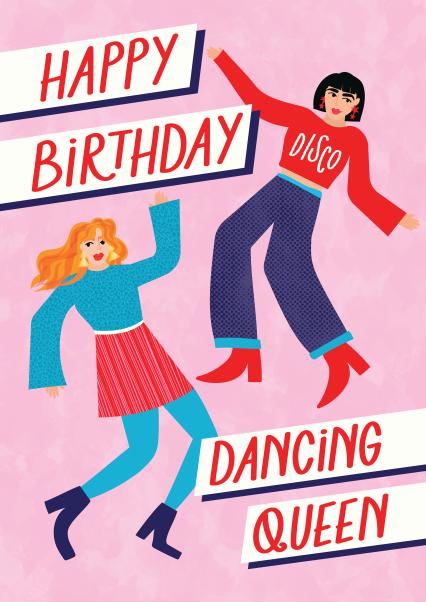 Happy Birthday Dancing Queen - Disco Diva - Cool Party Girls Birthday ...