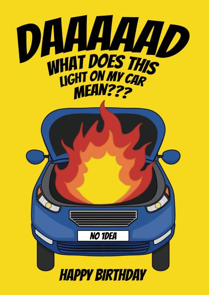 Funny Birthday Card - For Dad - Car Problem Help | thortful