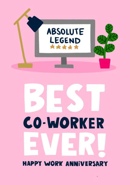 Cute Friendship Card - Co-Worker Anniversary | thortful