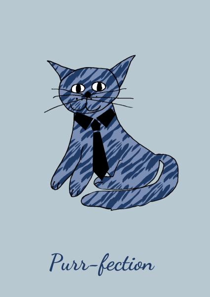 Funny Blue Cat Card - for a friend, for your boss | thortful