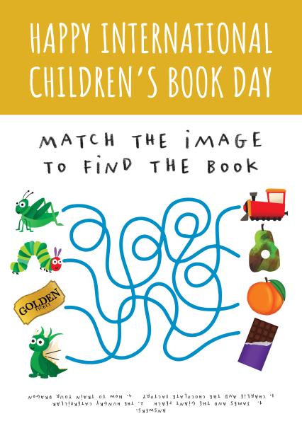 Happy International Children's Book Day Card - Popular Book's Puzzle ...