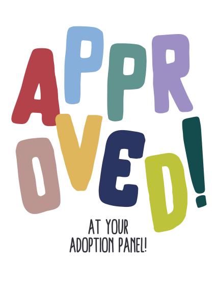 Colourful Adoption Congratulations Card - Approved at your Adoption ...