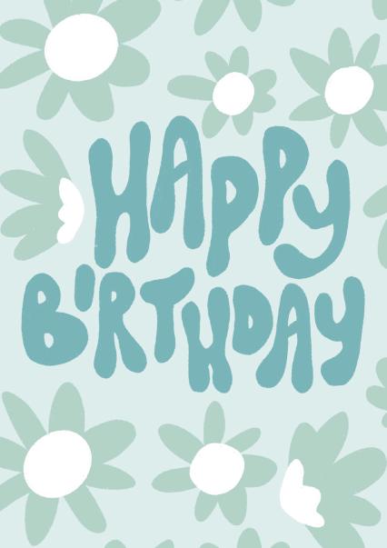 Retro Birthday Card - Floral Blooms | thortful