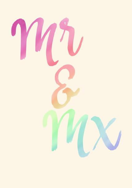 Traditional Wedding Card - Mr & Mx - Non-Binary | thortful