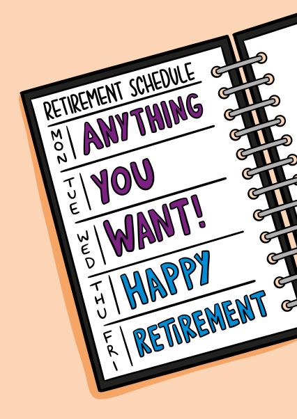 Funny Retirement Card - Retirement Schedule - Leaving Card | thortful