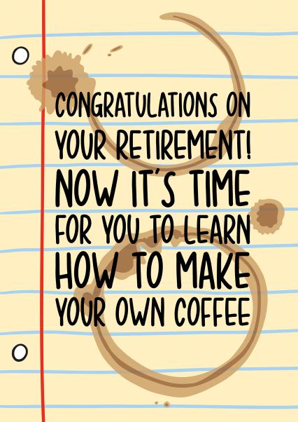 Coffee Retirement Card - Funny Colleague Leaving Card | thortful