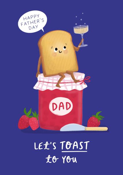 Cute Father’s Day Card - Toast Pun - Let’s Toast To You | thortful