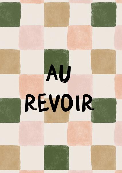 Cute Checked Au Revoir Leaving Or Retirement Card | thortful