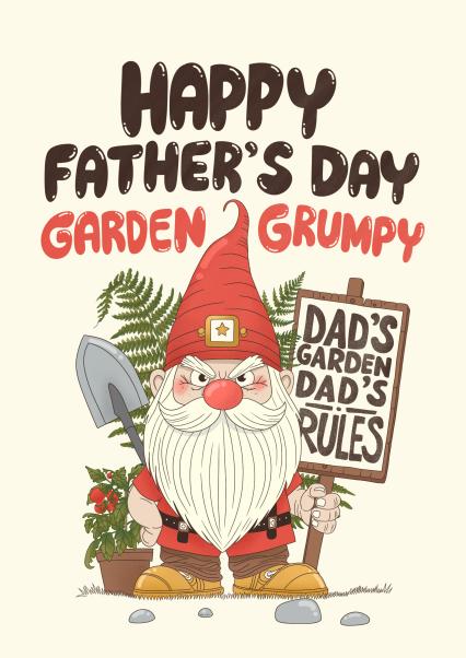 Cheeky Father's Day Card - Grumpy Gnome - For Grumpy Dad | thortful