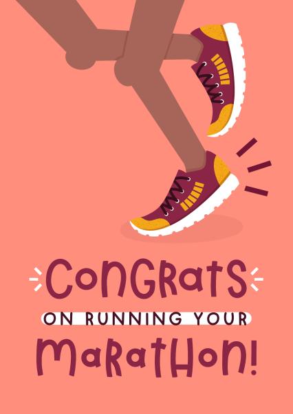 Fun Congratulations Card - Marathon - 26.2 Miles | thortful