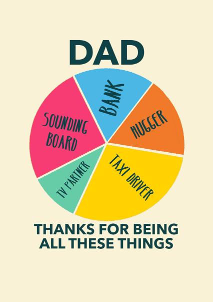 Funny Fathers day card, Fathers Day, Dad, Thanks Dad, Dad quote, Pie ...