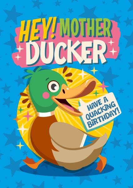 Cheeky Duck Birthday Card - Mother Ducker - Quacking Birthday | thortful