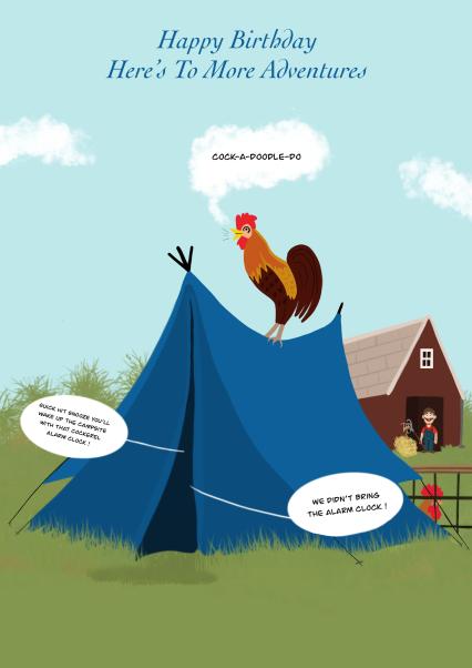 Funny camping birthday card | thortful
