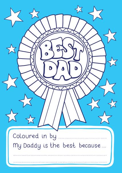 Heartfelt Father’s Day Card - Sentimental - A Best Dad Award Colouring ...