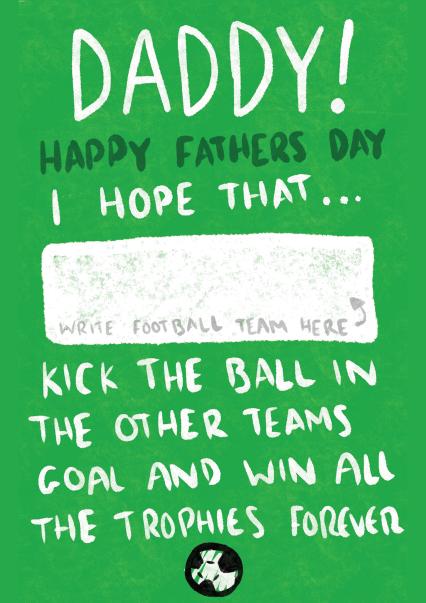 Football Fathers Day Card - Daddys Football Team | thortful