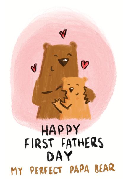 Cute Fathers Day Card - Papa Bear - First Fathers Day | thortful