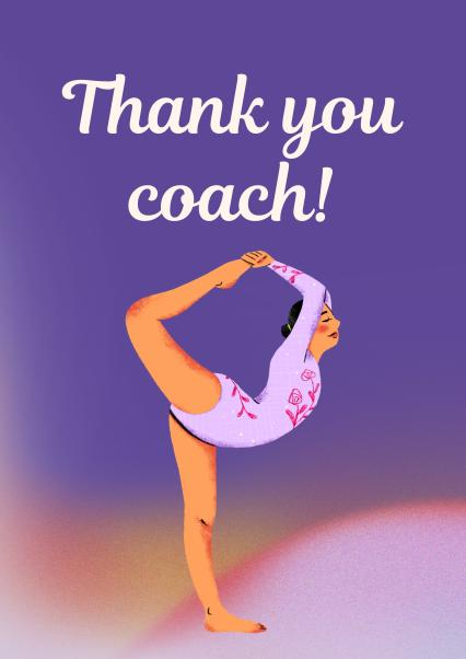 Grateful Thank You Card - For Gymnast Coach | thortful
