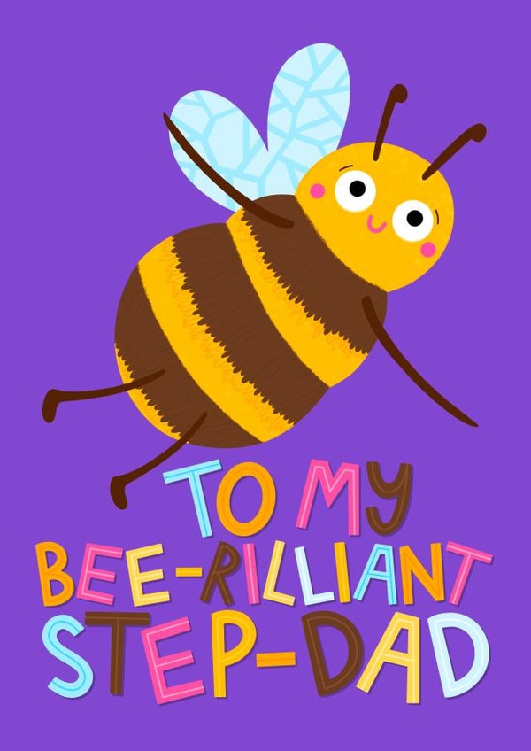 Cute Father's Day Card - Bee Pun - For Step Dad | thortful