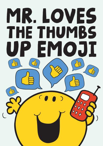 Cheeky Father's Day Card - Mr Men - Thumbs Up Emoji Text | thortful