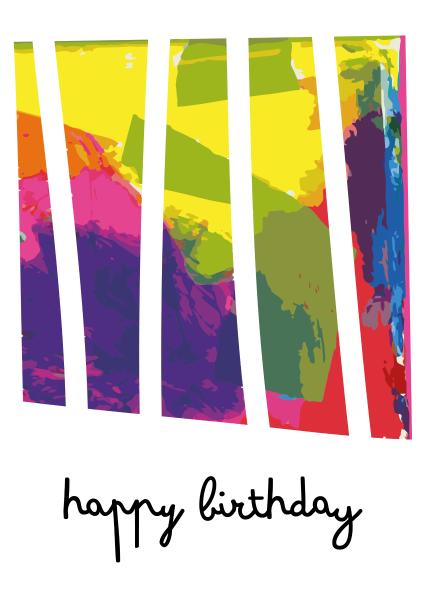 Contemporary Birthday Card - Abstract Art - Vibrant Design | thortful