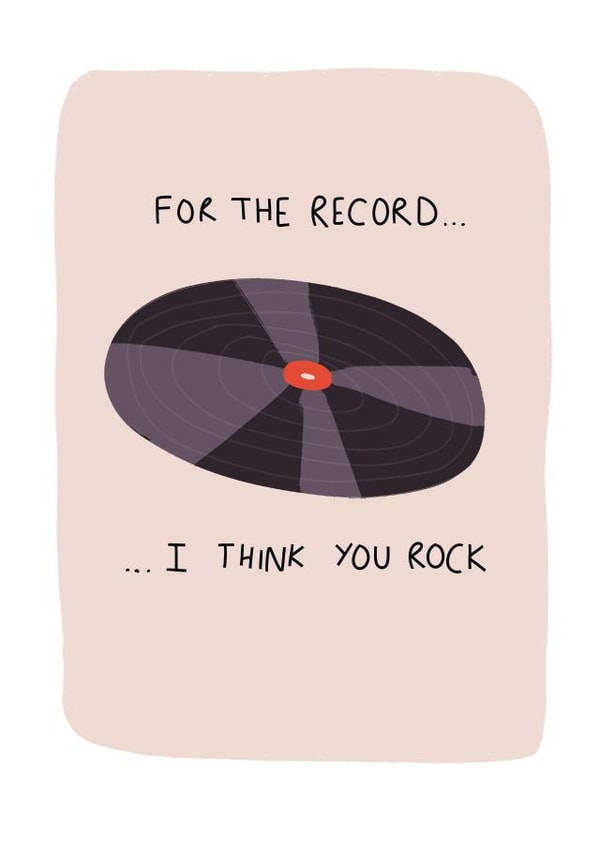 Cute Anniversary Card - For the Record - Vinyl Pun | thortful
