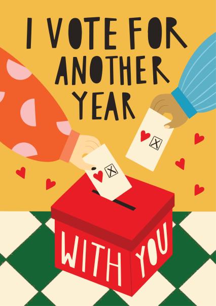 Cute Anniversary Card - Polling Vote - General Election | thortful