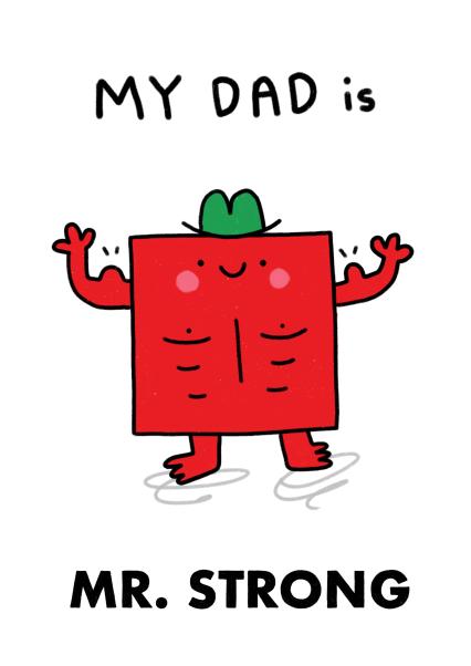 Cute Father's Day Card - Mr Men - Mr. Strong | thortful