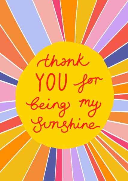 Cute Thank You Card - Being My Sunshine | thortful