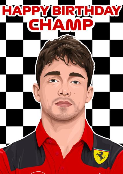 Fun F1 Birthday Card - Charles LeClerc - Formula One | thortful