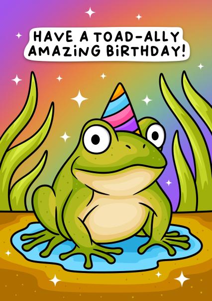 Cute Birthday Card - Toad Pun - For Kids | thortful