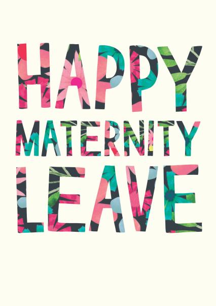 Classic Maternity Leave Card - Well Wishes - Floral Typography | thortful