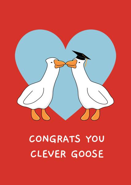 Cute Graduation Card - Clever Goose - For Partner | thortful
