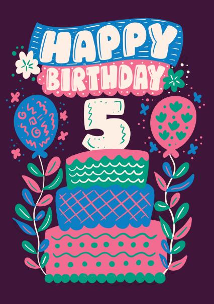 Cute Happy 5th Birthday Card - 5 Year old | thortful
