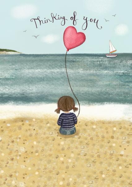 Cute Thinking Of You Card - Seaside - Illustration | thortful