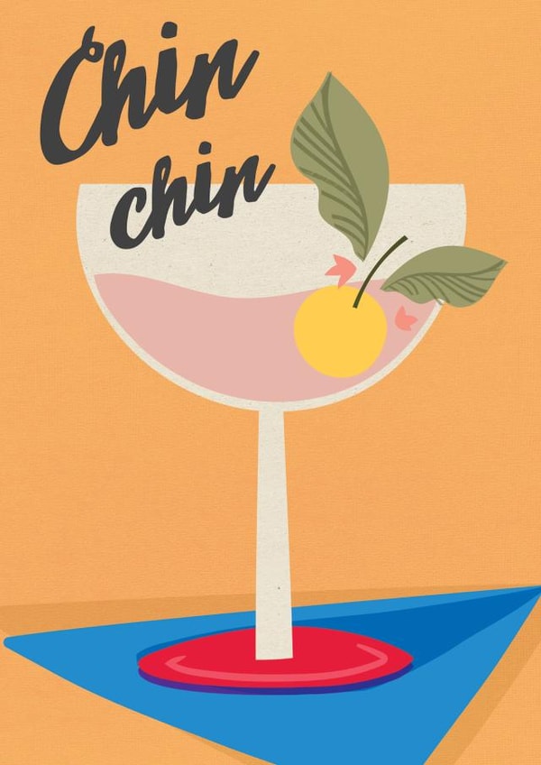 Arty Congratulations Card - Chin Chin - Cocktail | thortful